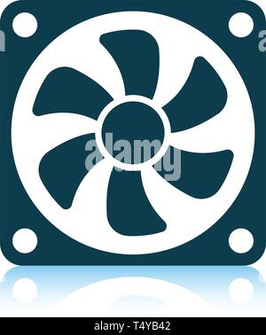 CPU Fan icon. Shadow reflection design. Vector illustration Stock ...