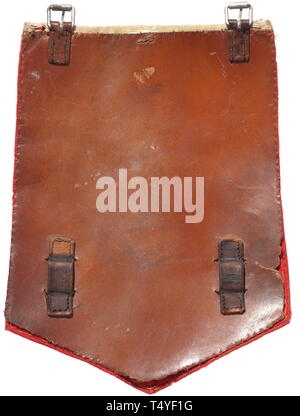 A sabretache Of the Garde du Corps, 19th century. Red and dark blue ...