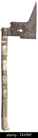 A Saxon miner's axe, 17th century, Iron blade of typical form, with ...