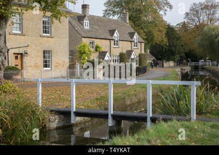 Wooden Bridge, Lower Slaughter; Cotswold Village; Cheltenham; England ...