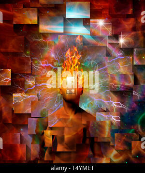 Man head with cosmic energy Stock Photo - Alamy