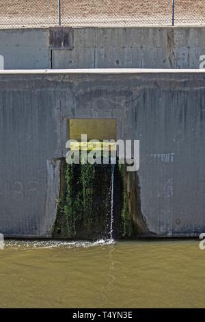 Los Angeles County flood control channel in the northwest San Fernando ...