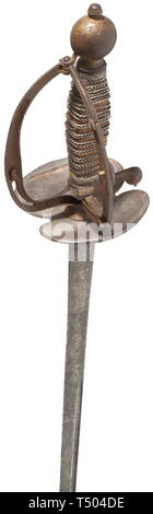 A French small-sword, circa 1760 Colichemarde blade of hollow ...