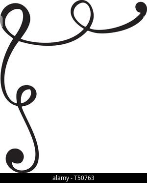 Vintage calligraphy scandinavian flourish vector corner. Design frame ...