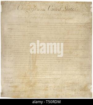 BILL OF RIGHTS, 1789 Stock Photo - Alamy