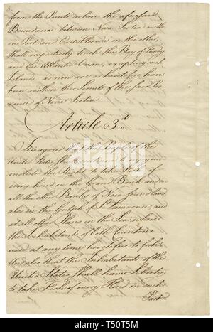 The Treaty of Paris, sent to Congress by the American negotiators John ...