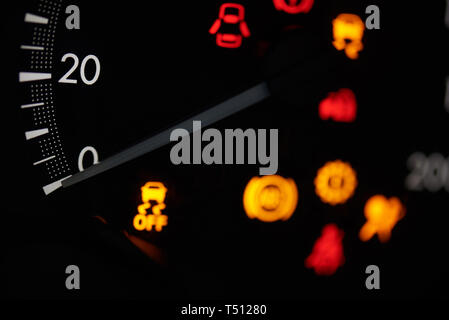 Modern car dashboard with error signs close up side view Stock Photo ...