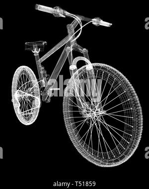 bicycle as a 3d wire frame object isolated Stock Photo - Alamy
