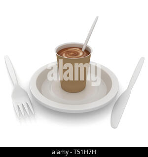 Coffe in fast-food disposable tableware Stock Photo - Alamy