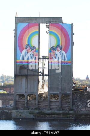 A giant mural of Ringo Starr of the Beatles, painted by Liverpool ...