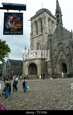 The medieval village of Locronan. St. Ronan Church and Pénity Chapel ...