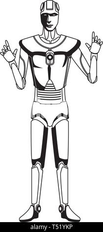 humanoid robot avatar black and white Stock Vector Image & Art - Alamy