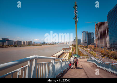 Architectures and street view of Fuzhou financial district Stock Photo ...