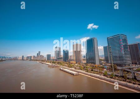 Architectures and street view of Fuzhou financial district Stock Photo ...