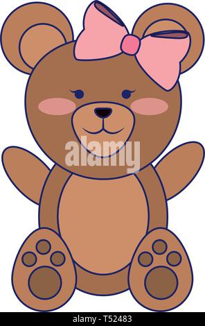 Bear cute animal blue lines Stock Vector Image & Art - Alamy
