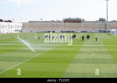 Turin, Italy. 15th Apr, 2019. Juventus team during the Juventus ...