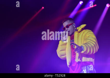 Napoli, Italy. 19th Apr, 2019. The italian rapper Gionata Boschetti ...