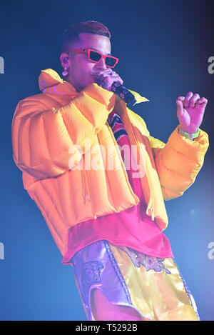 Napoli, Italy. 19th Apr, 2019. The italian rapper Gionata Boschetti ...