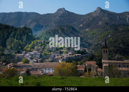The beautiful village of Jaujac in the Monts d'Ardeche in France Stock ...