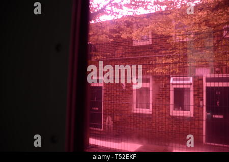 view from inside serco prisoner escort van with employees london uk ...
