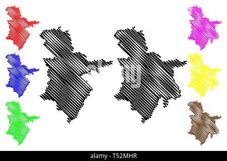 Sulaymaniyah City (Republic of Iraq, Kurdistan Region) map vector ...