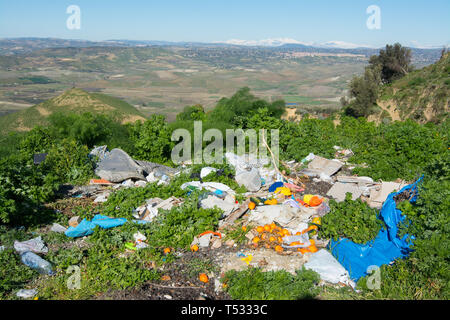 garbage abandoned in the countryside in Sicily, Italy Stock Photo - Alamy