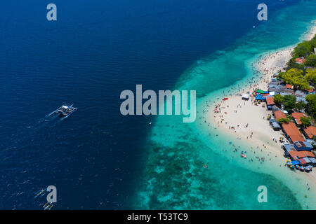 Aerial view, Coastline along Moalboal,Cebu - beach known as Basdaku ...