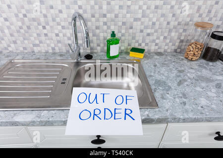 Written Text Out Of Order Message On Paper Over The Stuck Microwave ...