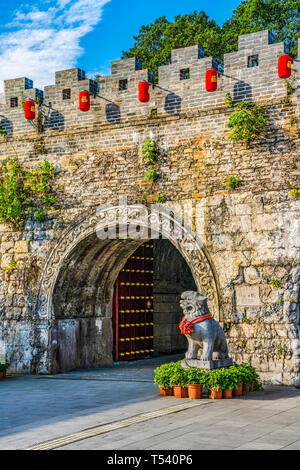 GUILIN, CHINA - NOVEMBER 01: Ancient City wall and gate outside the ...