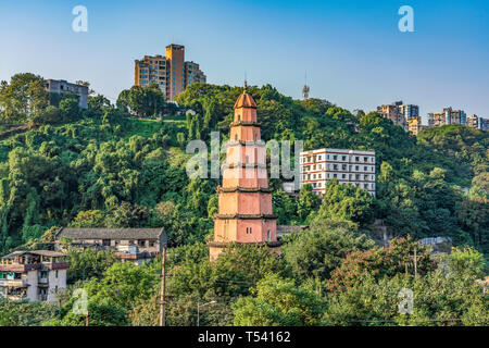 Chongqing, China - The view of famous old shanty town, Shibati Stock ...