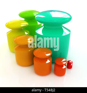 Colorfull weight scale on a white Stock Photo - Alamy