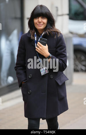 Claudia Winkleman seen without make up as she arrives at BBC Radio Two ...