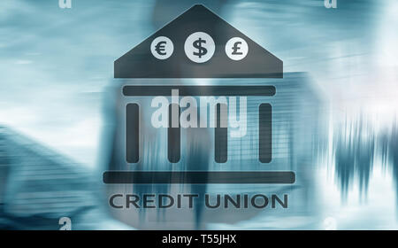 Credit Union. Financial cooperative banking services. Finance abstract ...