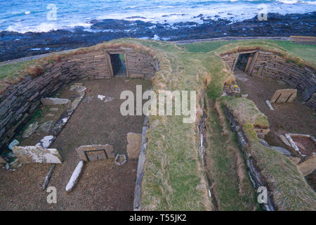 The Knap of Howar. Prehistoric stone house on island of Papa Westray ...