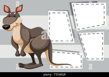 Kangaroo on note template illustration Stock Vector Image & Art - Alamy