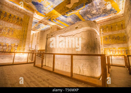 Inside the tomb of Ramses iv or Ramesses iv (KV2) in the Valley of the ...