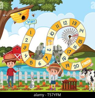 A farm boardgame template illustration Stock Vector Image & Art - Alamy