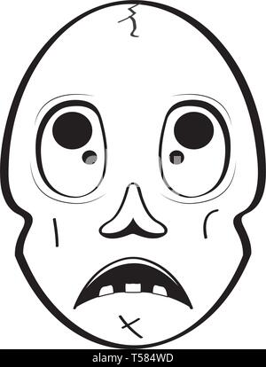 Sad head skull cartoon Stock Vector Image & Art - Alamy