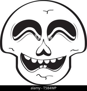 Happy head skull cartoon Stock Vector Image & Art - Alamy