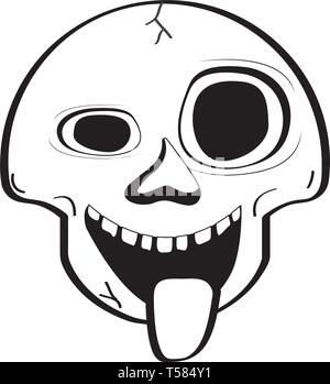 Happy and crazy head skull cartoon Stock Vector Image & Art - Alamy
