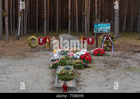Wreaths marking the exit of tunnel Harry dug by POWs under Stalag Luft ...