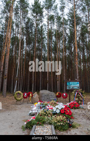 Wreaths marking the exit of tunnel Harry dug by POWs under Stalag Luft ...