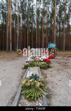 Wreaths marking the exit of tunnel Harry dug by POWs under Stalag Luft ...