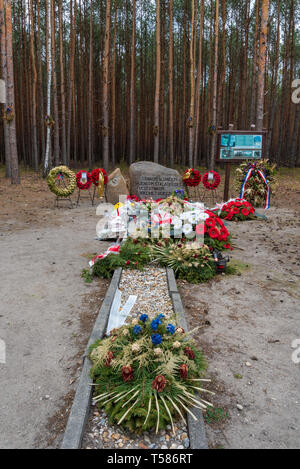 Wreaths marking the exit of tunnel Harry dug by POWs under Stalag Luft ...
