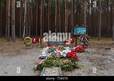 Wreaths marking the exit of tunnel Harry dug by POWs under Stalag Luft ...
