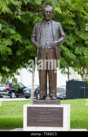 Statue of Claude D. Pepper in Bayfront Park, Miami, Florida, USA Stock ...