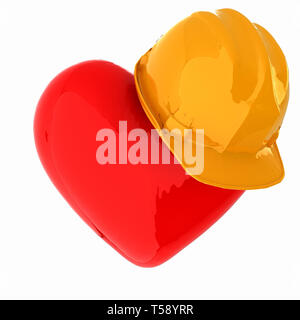 hard hat on heart Stock Photo - Alamy