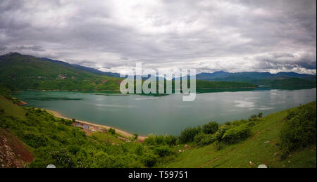 Aerial panoramic view to lake Debar in North Macedonia Stock Photo - Alamy