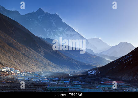 A stunning view of the Dingboche village, Everest Base Camp trek, Nepal ...