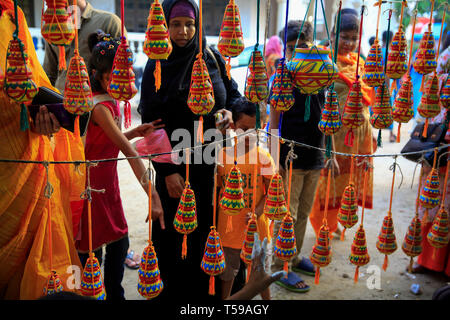 A pottery stall at a Boishakhi Mela, a traditional fair on the occasion ...